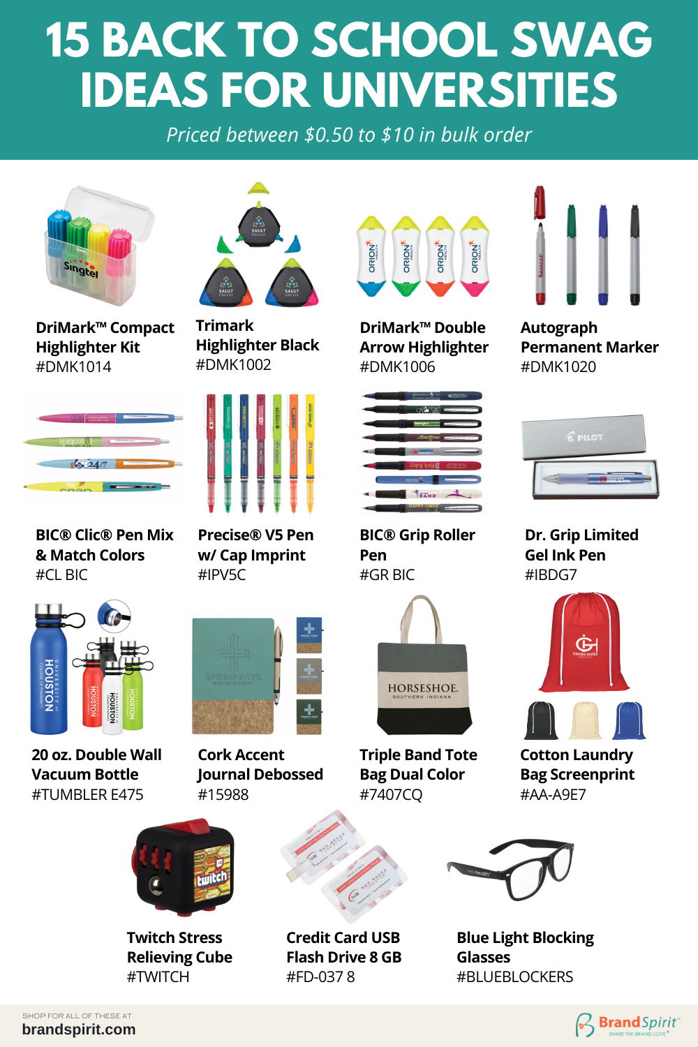Back to School | Branded University Swag Ideas Under $10 - Brand Spirit